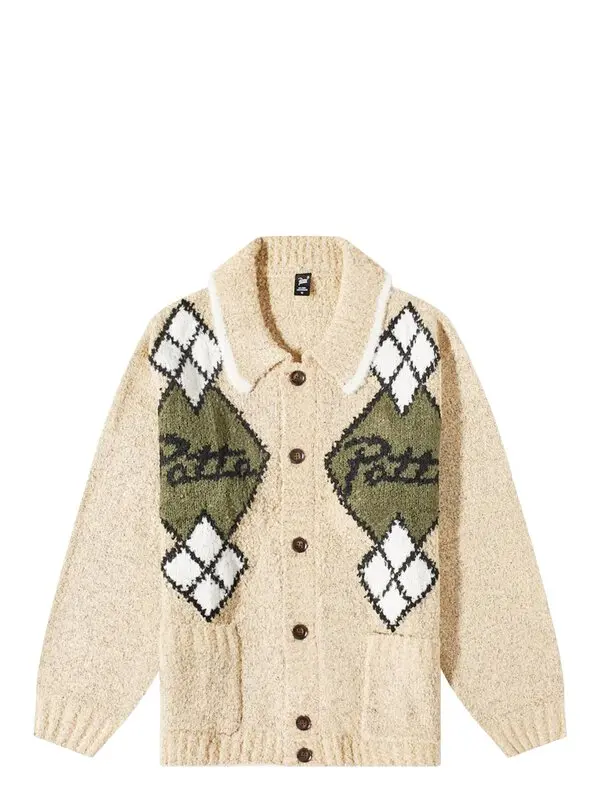 PATTA Argyle Knitted Cardigan T-shirt - Poly Blend