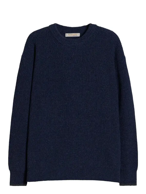 FRIZMWORKS Patch Round Pullover Knit - Navy