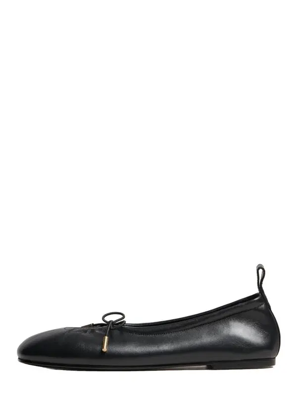 ALOHAS Rosalind Leather Ballet Pumps Shoes - Black