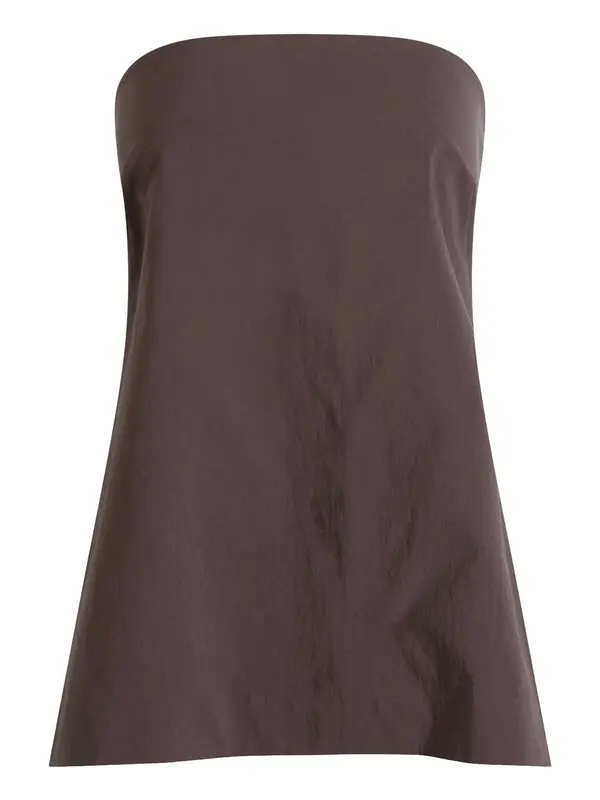 ST. AGNI Strapless Rouleau Tie Top - Bark