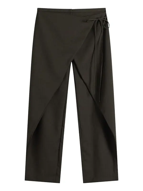 ST. AGNI Wrap Rouleau Pants - Gray