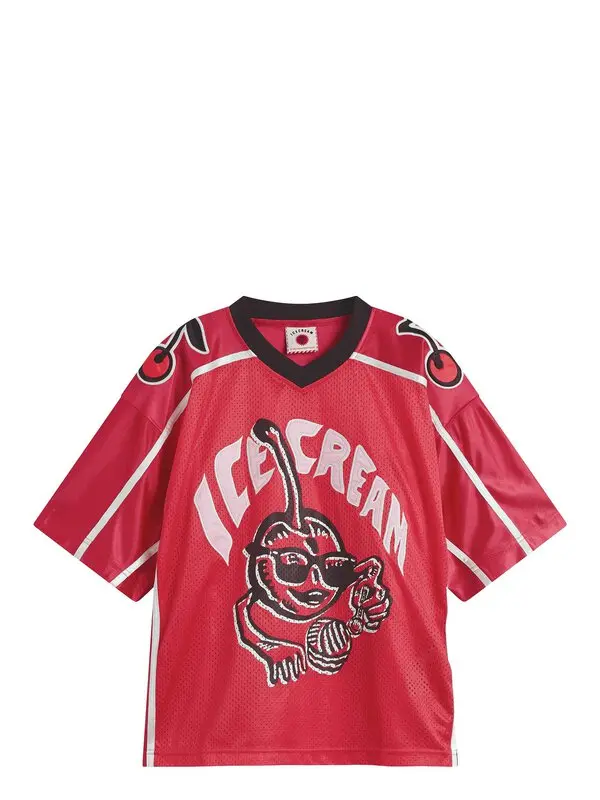 ICECREAM Cherry Football Jersey T-shirt - Red