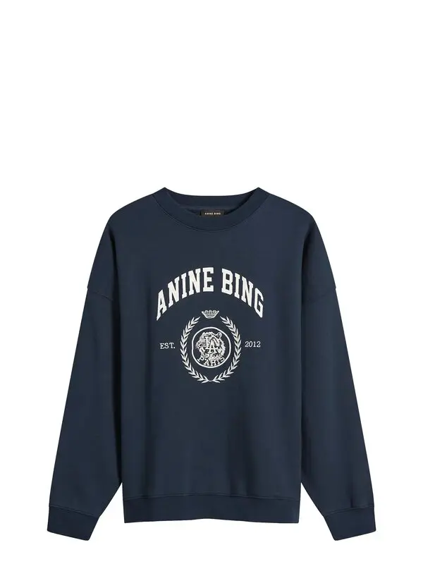 ANINE BING Miles Collegiate Sweatshirt - Navy