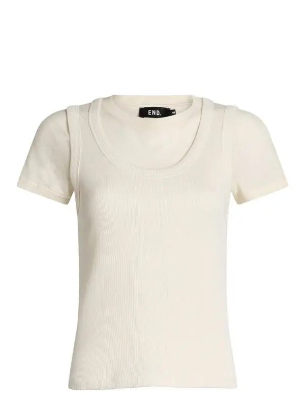 END. 2 In 1 Baby T-shirt - Ecru