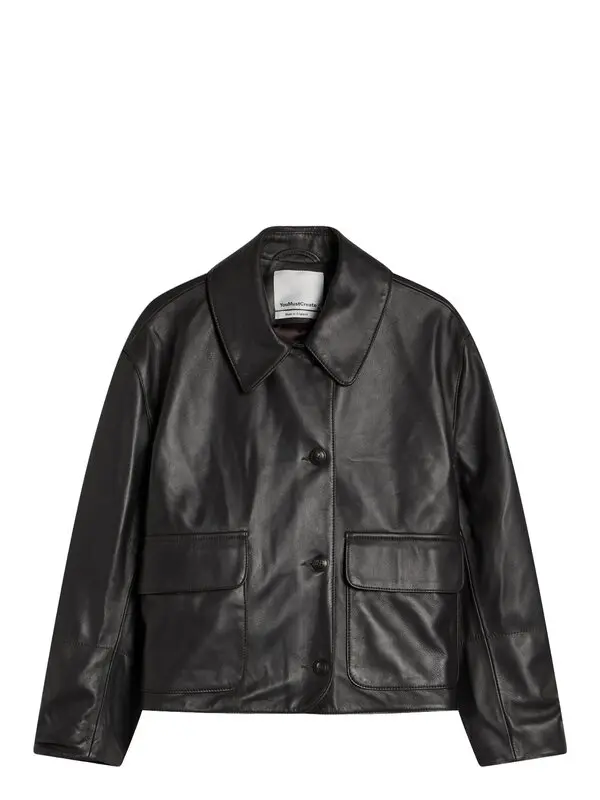 You Must Create Edge Leather Jacket - Brown