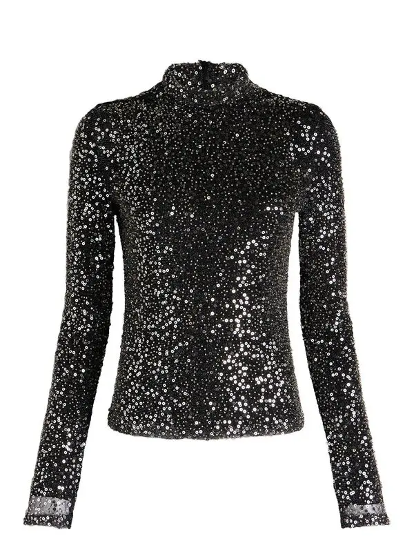 Isabel Marant Étoile Toile Lou Sequin Long Sleeve Top - Silver