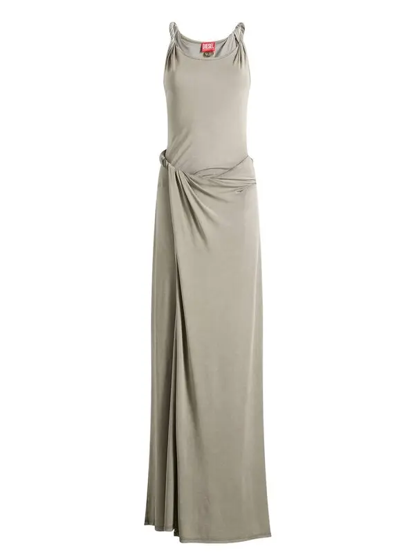 DIESEL® D-estiga Tie Waist Maxi Dress - Light Grey