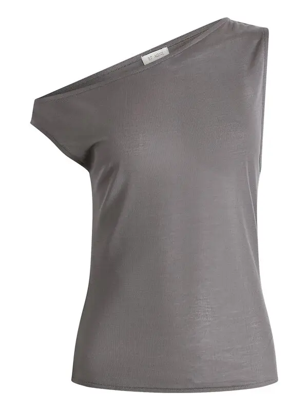 ST. AGNI Fine Jersey Asymm Top - Soot