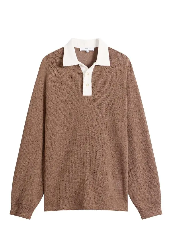 PALMES Knitted Rugby Shirt - Brown