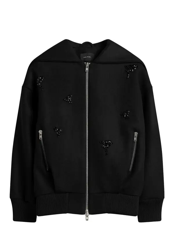 Simone Rocha Oversized Split Hood Jacket - Black/jet