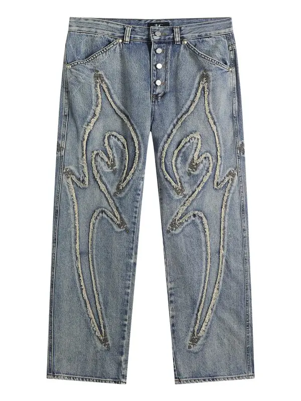 THUG CLUB Tribal Denim Jeans - Blue