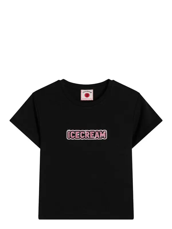 ICECREAM Glitter Baby T-shirt - Black