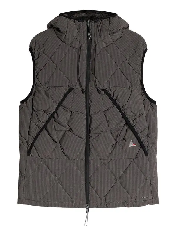 ROA Nuna 800 Fill Power Pinstriped Down Vest Jacket - Graphite