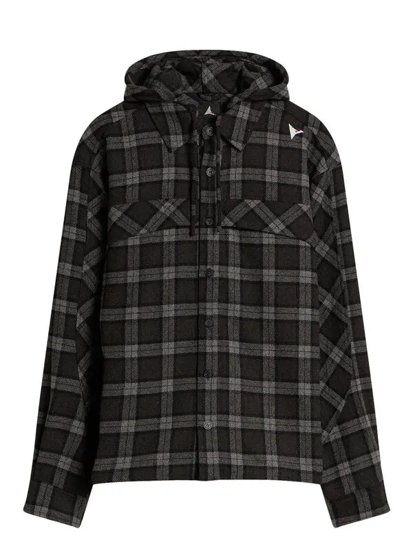 ROA Logger Wool Check Shirt - Anthracite