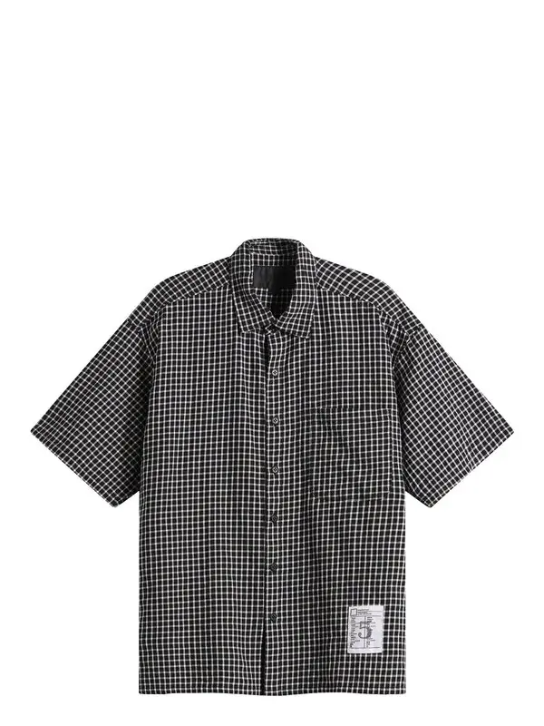 NEIGHBORHOOD Bw Check Shorts Sleeve Shirt - Black