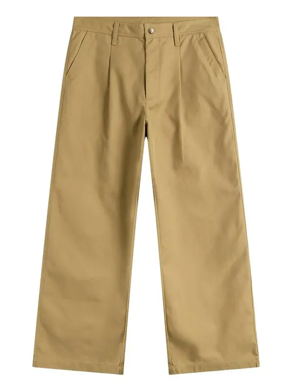 BOUND Wide Pleated Cotton Trousers - Camel