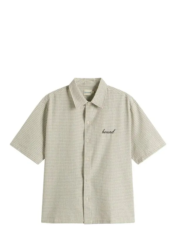 BOUND Gingham Cropped Shirt - Ecru