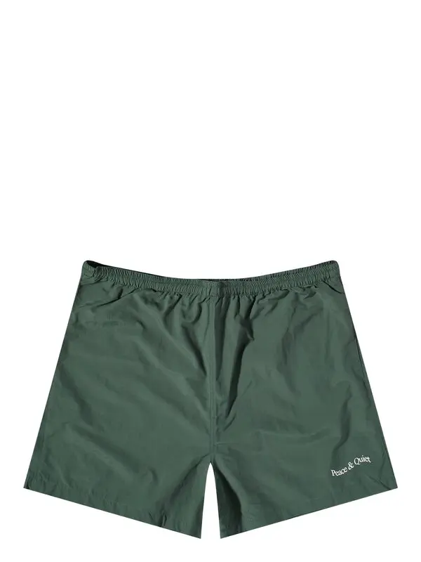 MUSEUM OF PEACE & QUIET Wordmark Nylon 5" Shorts - Forest