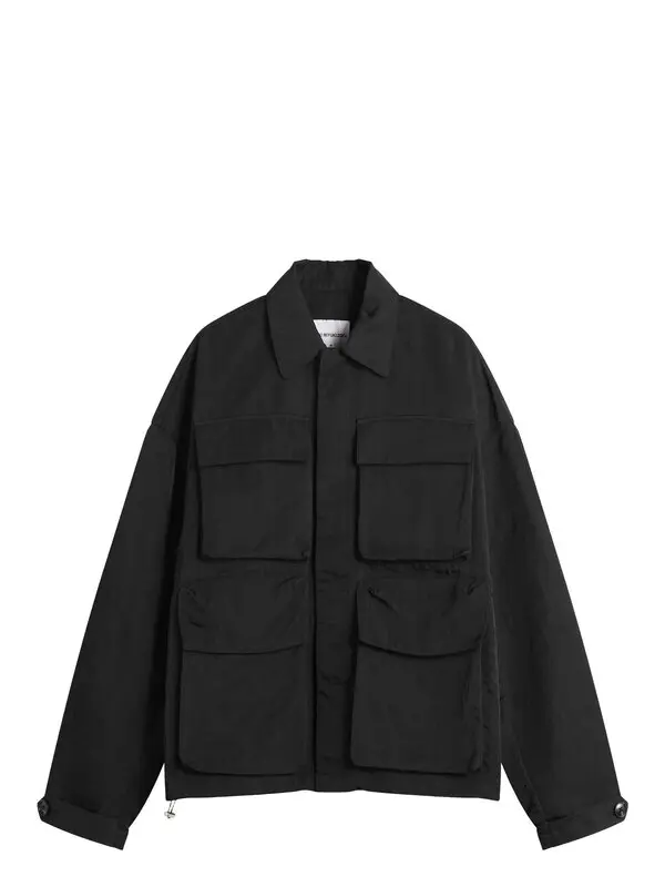 MKI MIYUKI ZOKU Silky Nylon Box Overshirt - Black