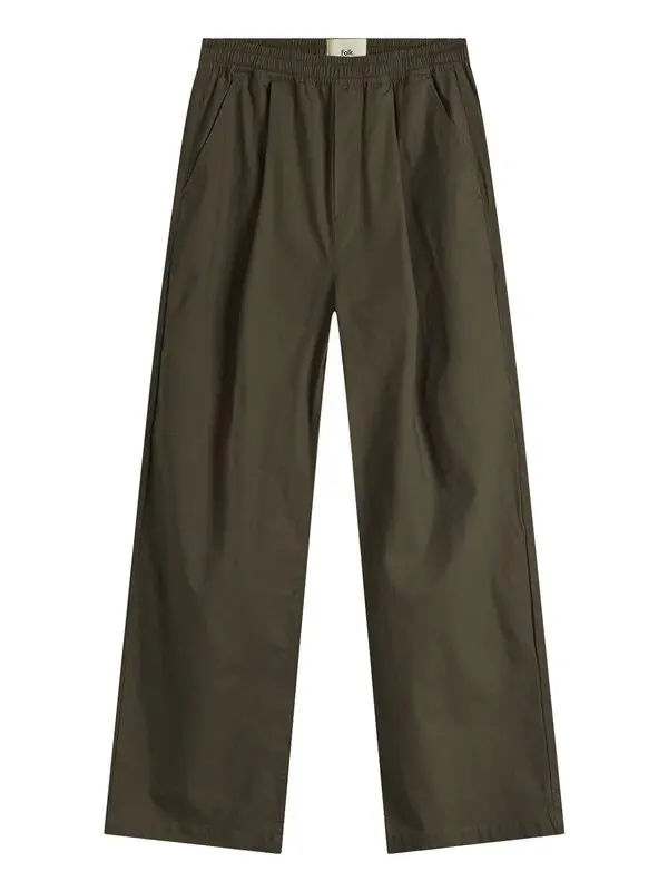 Folk Drawcord Loose Trouser - Dark Olive Ripstop
