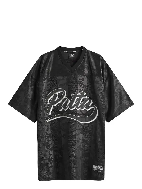 PATTA Digi Lobi Mesh Football Jersey T-shirt - Black