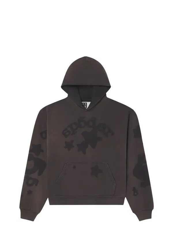 SP5DER Applique Beluga Hoodie 'granite - Black