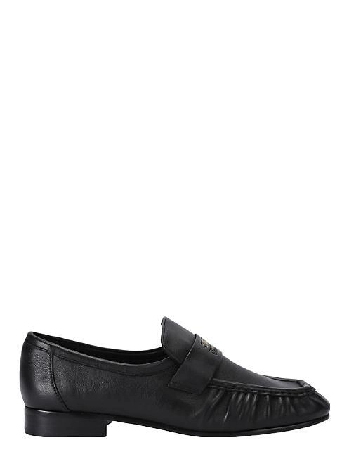 Steve Madden Crimsen Branded Leather Loafers - Black