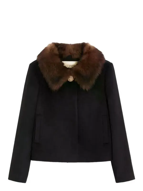 Valentino Garavani Shearling-collar Jacket - Black