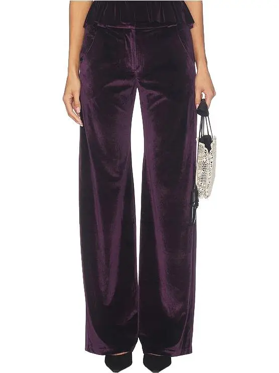 Amanda Uprichard Saddler Pant In Purple - Regal