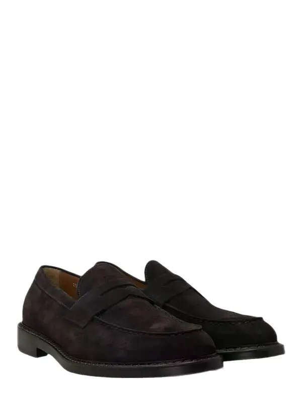 DOUCAL'S Suede Penny Loafers - Brown