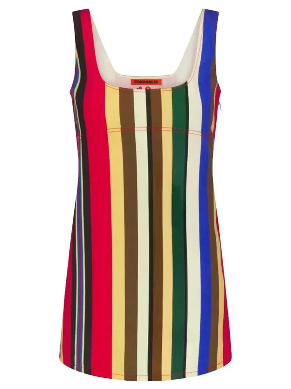 SIMONMILLER Sahara Stripe-print Mini Dress - Red