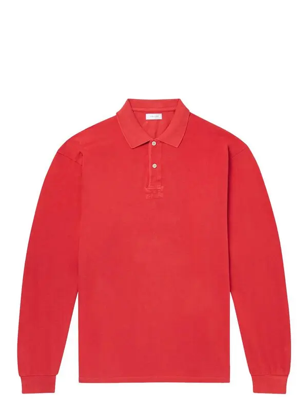 John Elliott Oversized Cotton-piqué Polo Shirt - Red