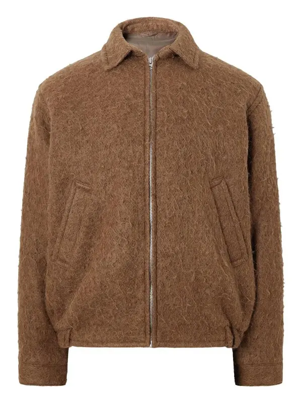 KAPTAIN SUNSHINE Brushed Wool-blend Woven Blouson Jacket - Brown