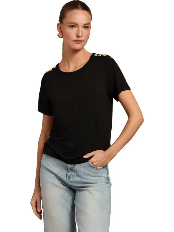 Holland Cooper Relax Fit Crew Neck Tee - Black