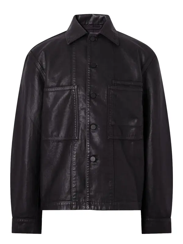 LEMAIRE Coated Cotton-twill Overshirt - Black