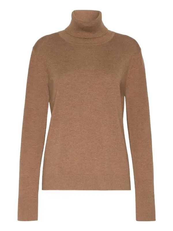 Max Mara Ribbed Turtleneck Knitted Sweater - Camel