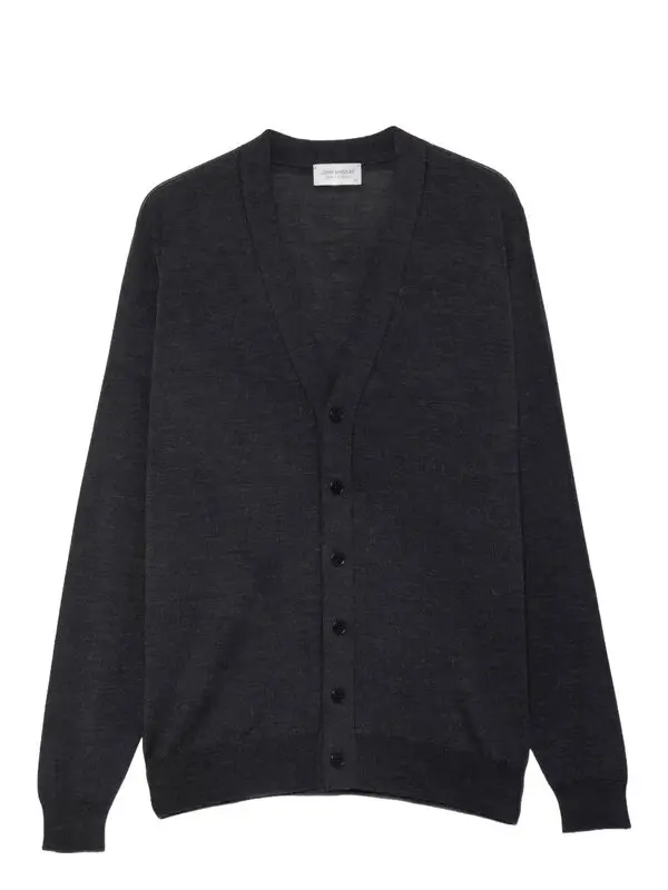 John Smedley V-neck Button-up Cardigan - Grey