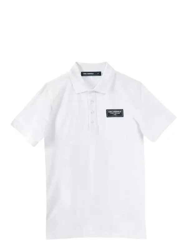 Karl Lagerfeld Logo-patch Polo Shirt - White