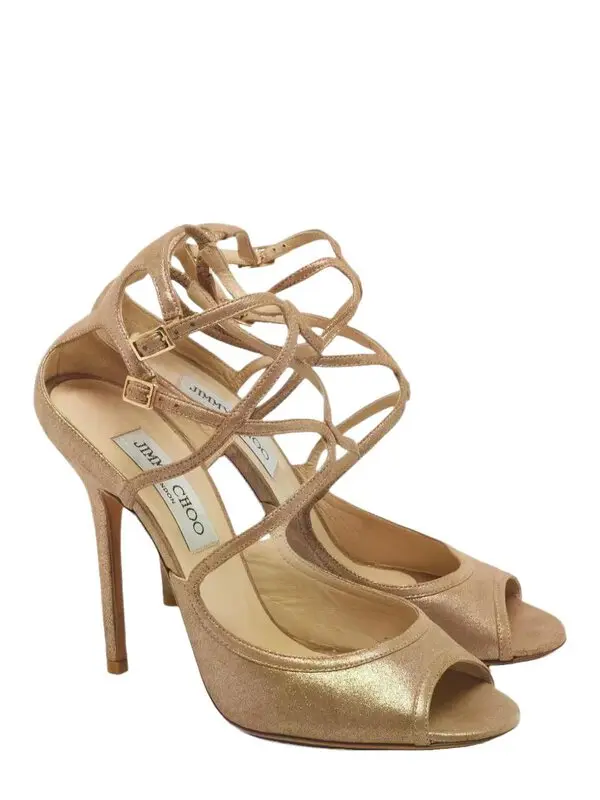 JIMMY CHOO Lance Suede Sandals - Neutrals