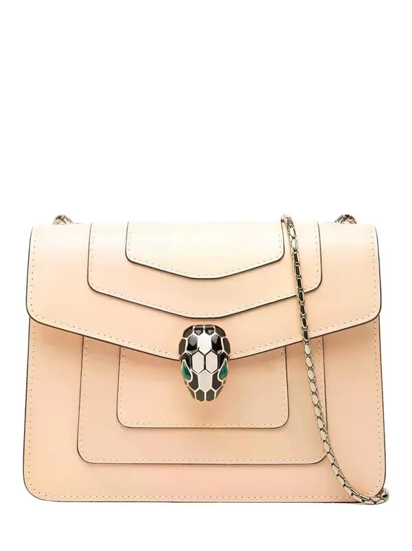 BVLGARI 2000-2010 Small Leather Serpenti Forever Chain Crossbody Bag - Brown