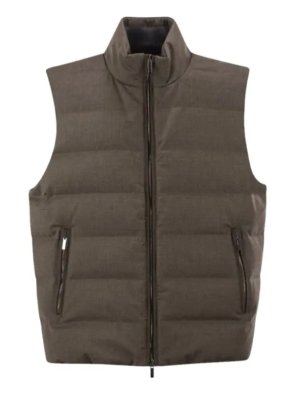 Peserico Quilted Down Vest - Brown