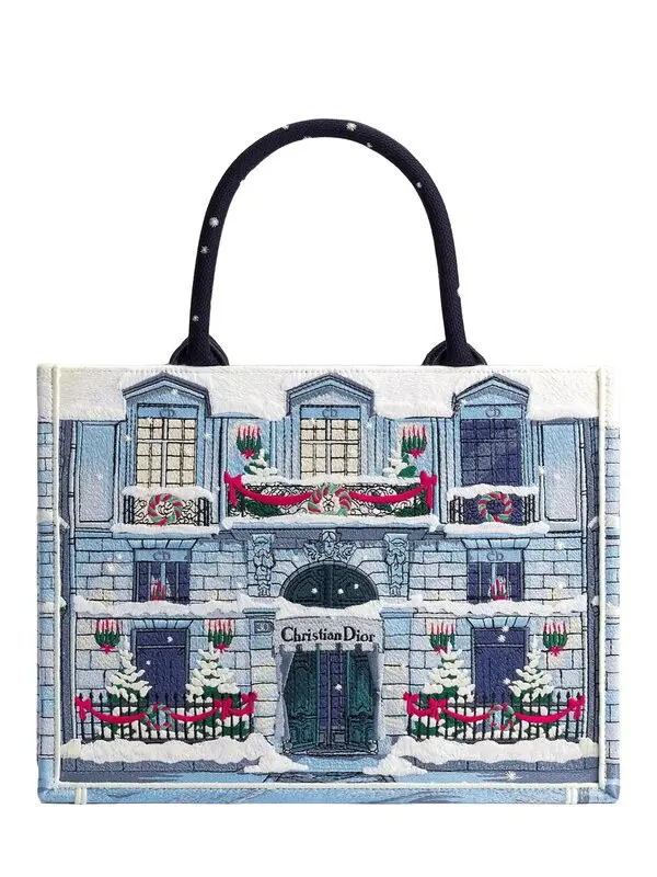 Dior Medium Book Tote With Strap - Blue