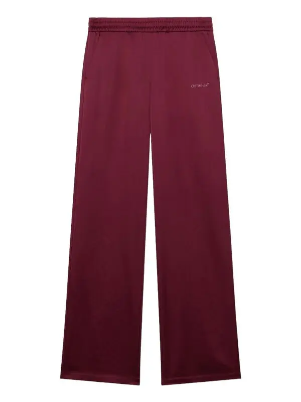 Off-White Diag Lace Satin Track Pants - Red