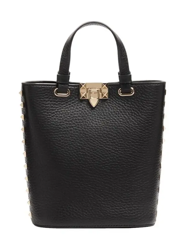 Valentino Garavani Rockstud Mini Bag In Grainy Calfskin - Black