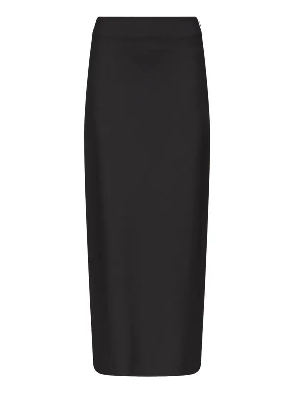 Loulou De Saison Straight-fit Skirt With A Back Slit - Black