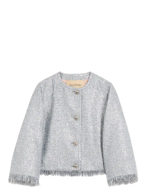 Valentino Garavani Caban In Lurex Basket Weave - Silver
