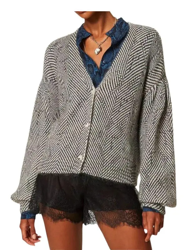 TWINSET Cropped Balloon-sleeve Cardigan - Multicolor
