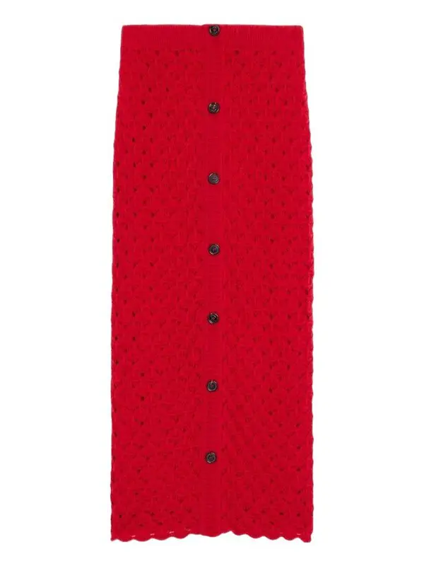 Valentino Garavani Wool And Cashmere Skirt - Red