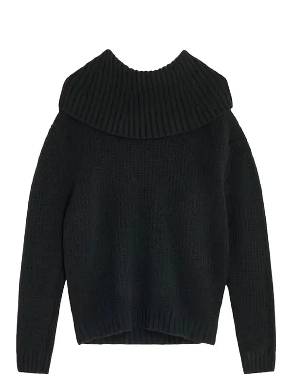 SEMICOUTURE Cut-out Turtleneck Knitted Sweater - Black