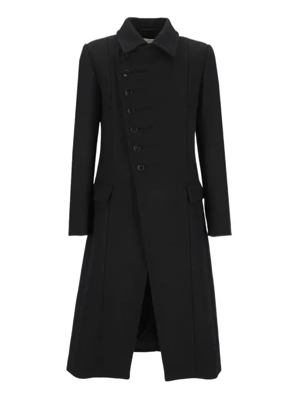 Dries Van Noten Ralen Asymmetric Long Coat - Black